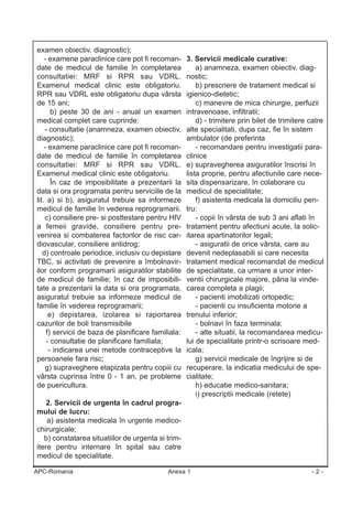 Anexa lista serviciilor acordate de medic | PDF