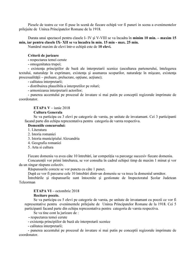 Anexa regulament-concurs-centenar | PDF