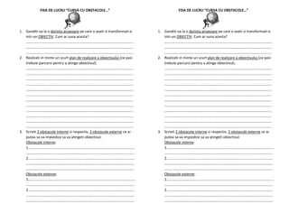 Fisa de lucru - Cursa cu obstacole | PDF