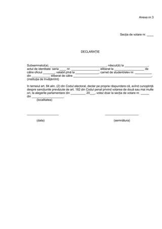 Anexa 3 Declaratie student elev | DOCX