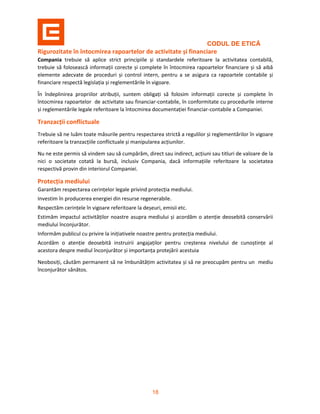 Codul de etica al Grupului CEZ in Romania | PDF