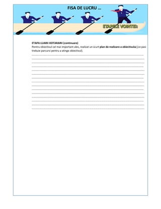 Fisa de lucru etapele vointei | PDF