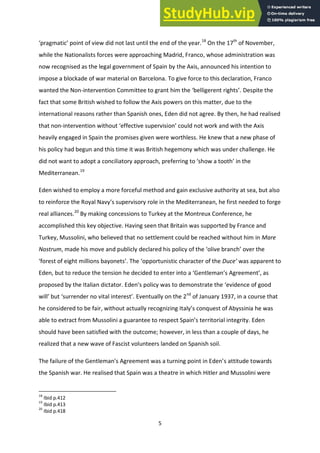 An Examination Of Anthony Eden And The Spanish Civil War | PDF