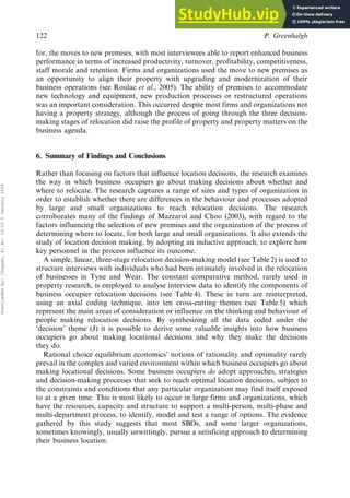 An Examination Of Business Occupier Relocation Decision Making ...