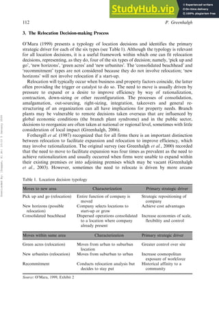 An Examination Of Business Occupier Relocation Decision Making ...