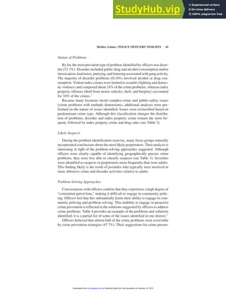 An Examination Of Police Officers Insights Into Problem Identification ...