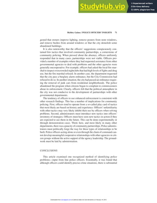 An Examination Of Police Officers Insights Into Problem Identification ...