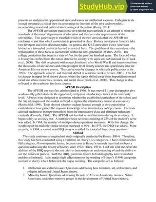 An Examination Of The AP United States History Exam Free Response ...