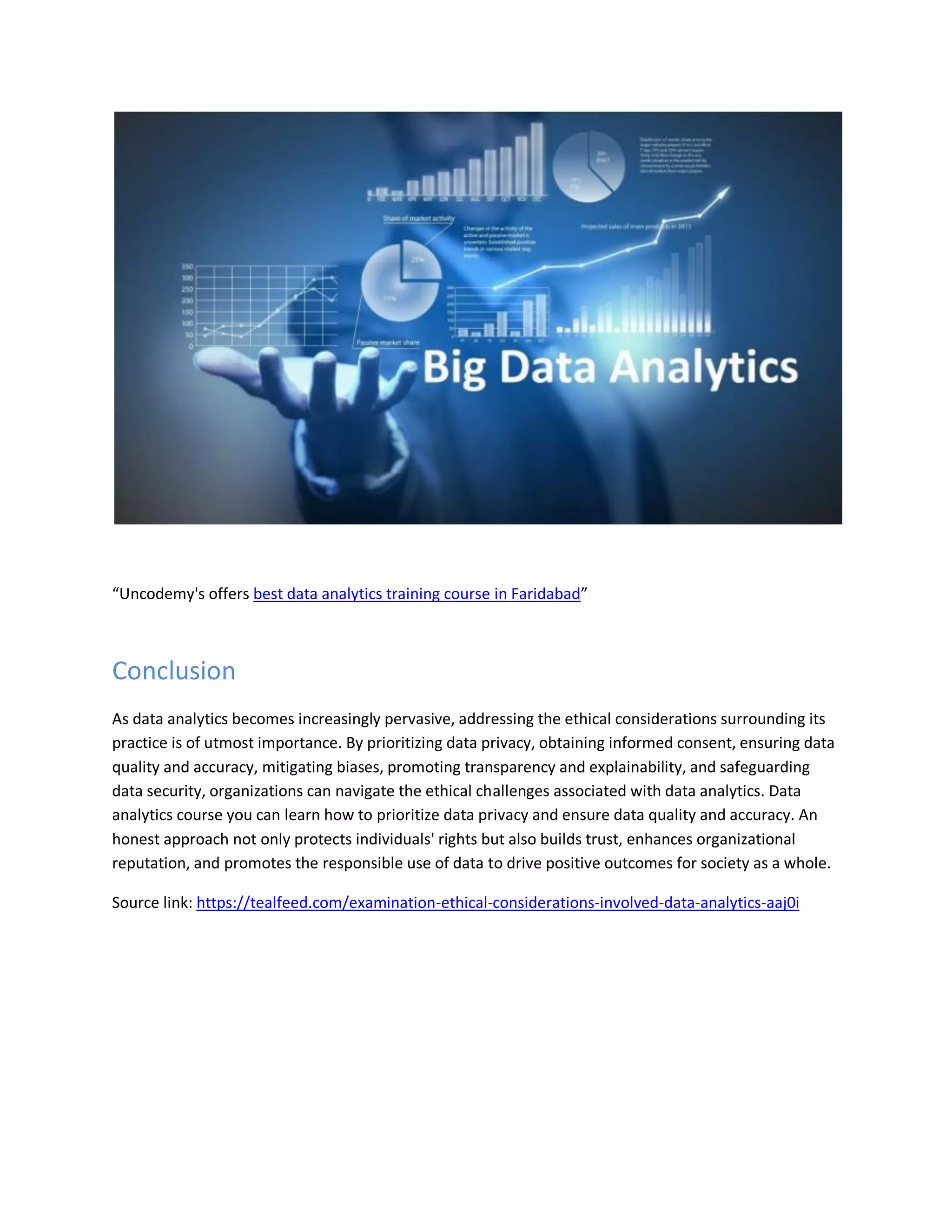 An examination of the ethical considerations involved in data analytics ...