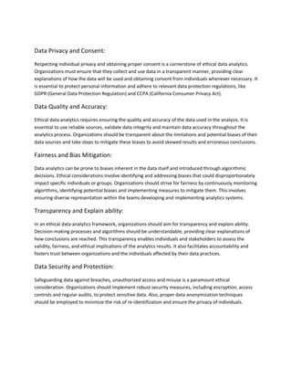 An examination of the ethical considerations involved in data analytics ...