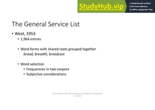 An Examination Of The New General Service List | PDF