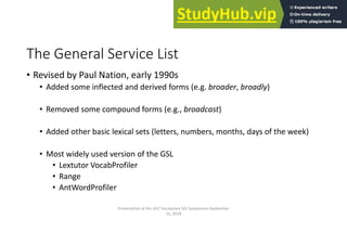 An Examination Of The New General Service List | PDF