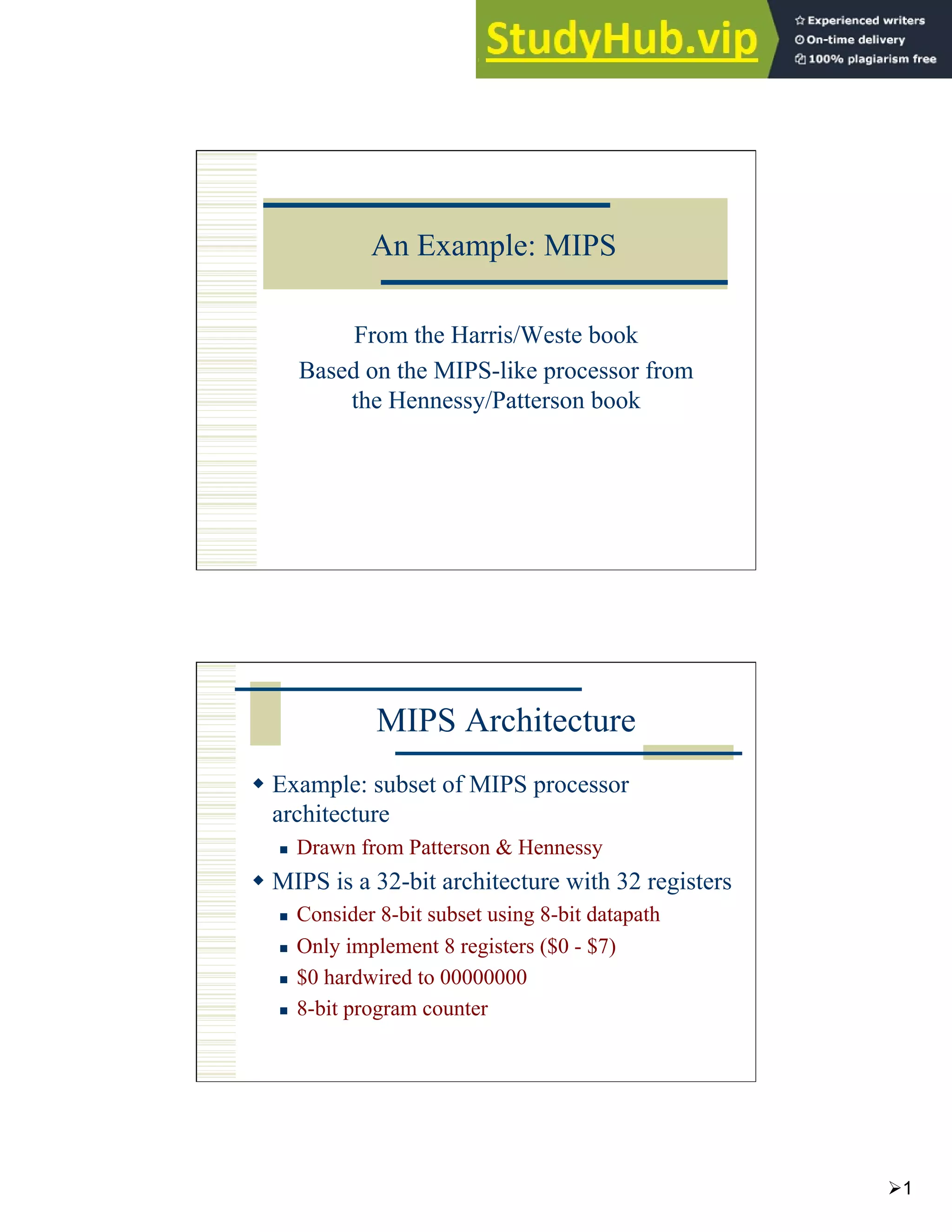 An Example MIPS | PDF