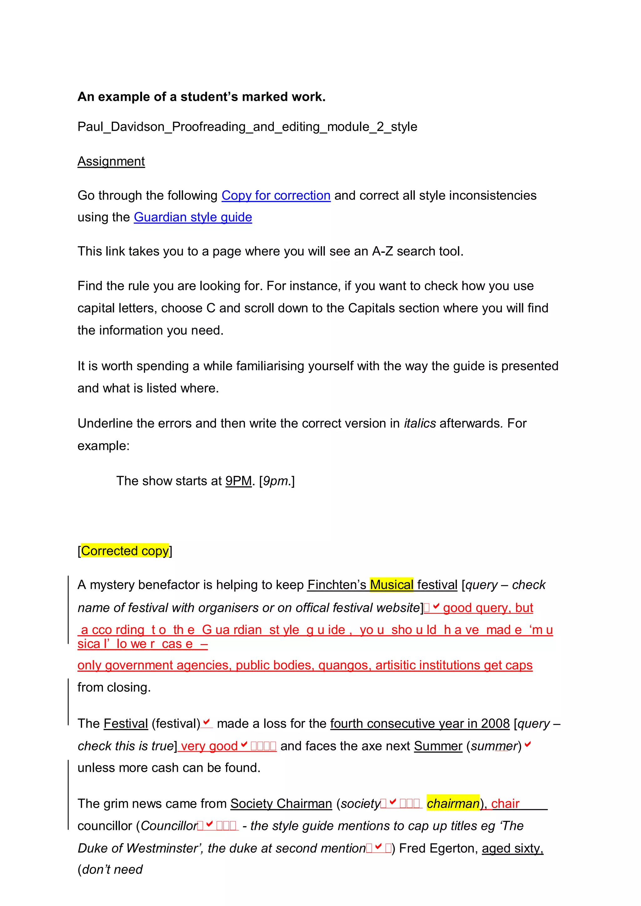 An example of a student’s marked work | PDF