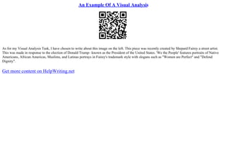 An Example Of A Visual Analysis | PDF | Photography | Arts and Crafts