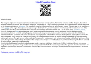 An Example Of A Visual Analysis | PDF | Photography | Arts and Crafts