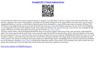 An Example Of A Visual Analysis | PDF | Photography | Arts and Crafts