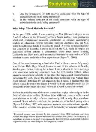An Example Of Mixed Methods Research Educational Reform Impact - Case ...
