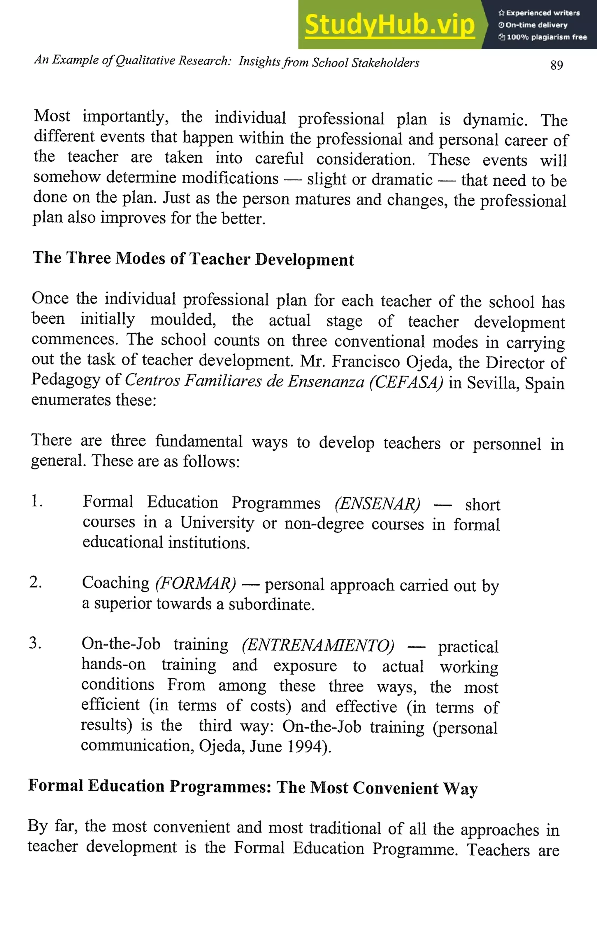 An Example Of Qualitative Research Insights From School Stakeholders | PDF