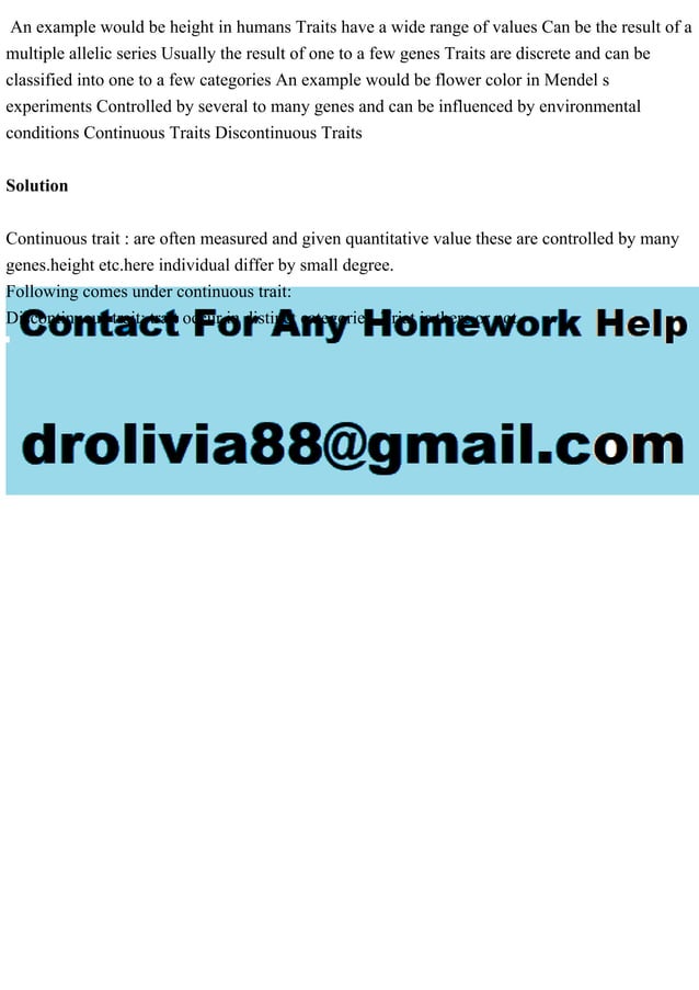 An example would be height in humans Traits have a wide range of valu.pdf