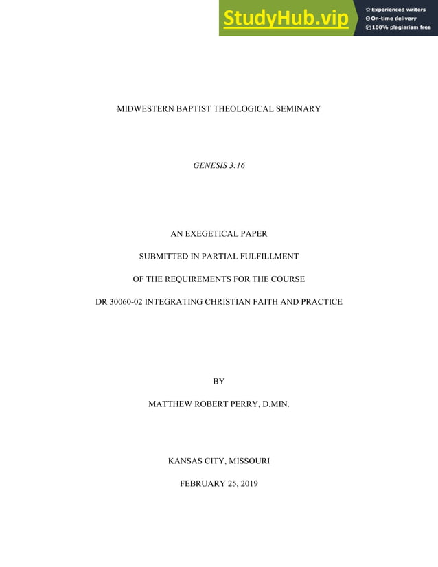 An Exegesis Of Genesis 3 16 | PDF