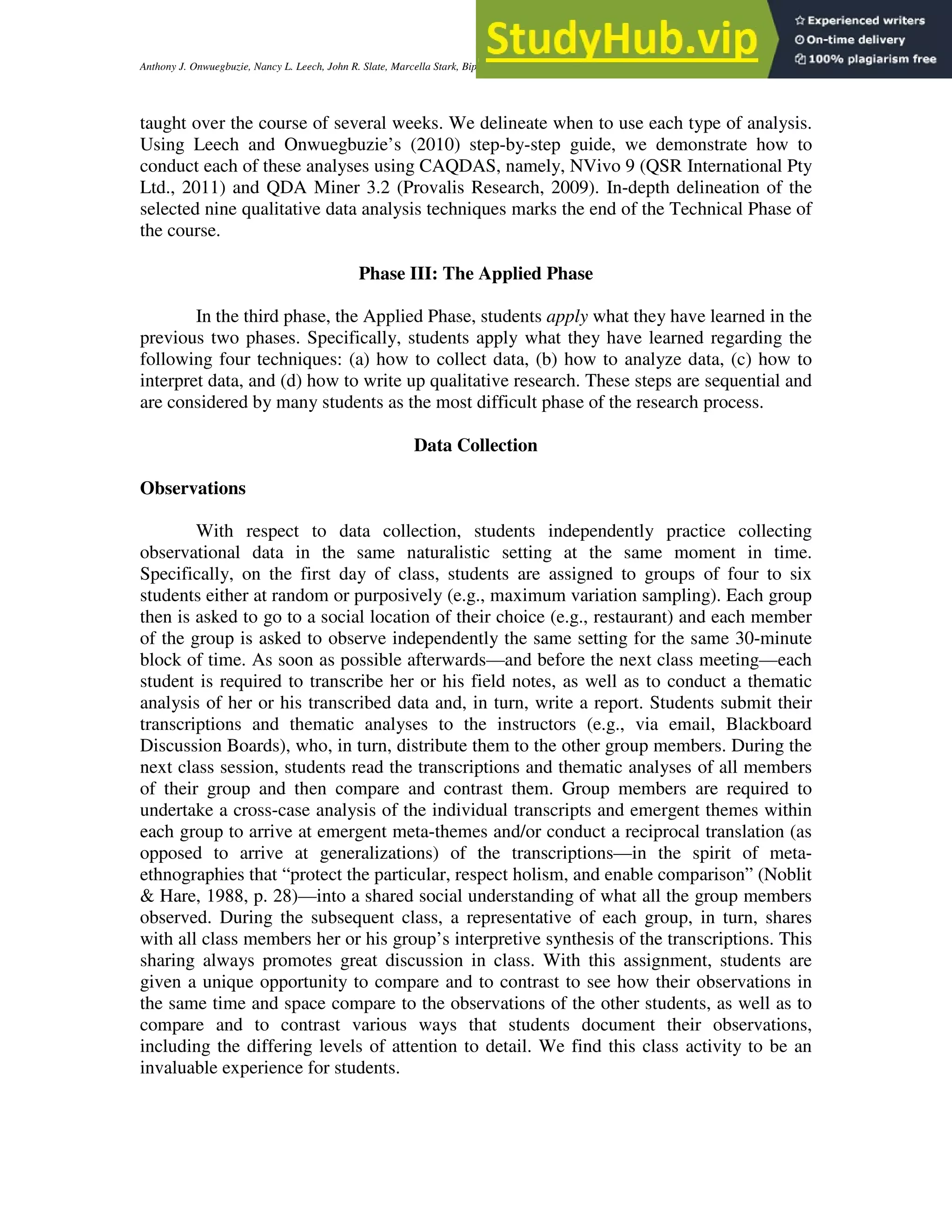 An Exemplar For Teaching And Learning Qualitative Research | PDF