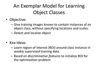 An Exemplar Model For Learning Object Classes | PPTX | 3-D Graphics | Computer Software and ...