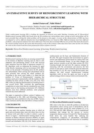 An exhaustive survey of reinforcement learning with hierarchical structure | PDF