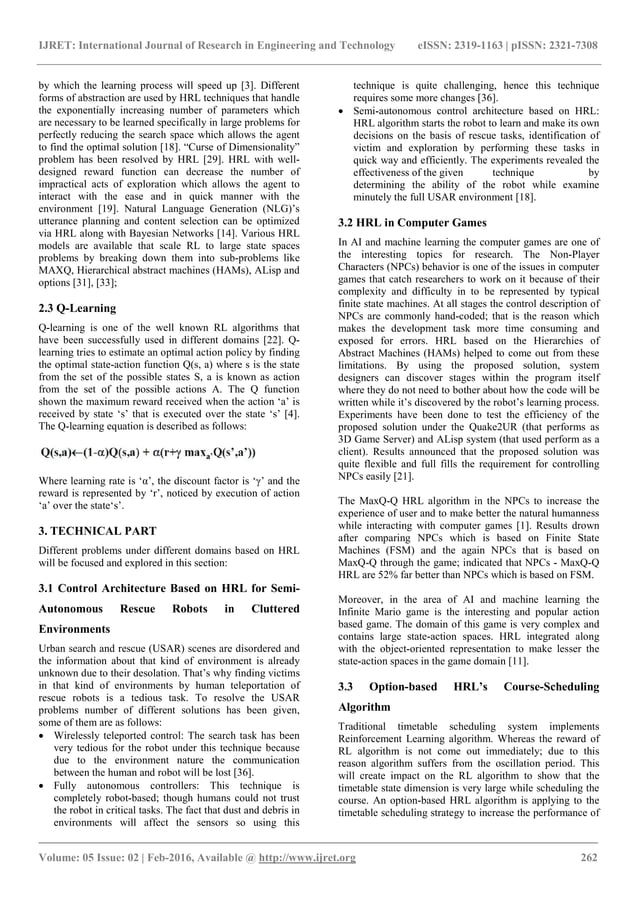 An exhaustive survey of reinforcement learning with hierarchical structure | PDF