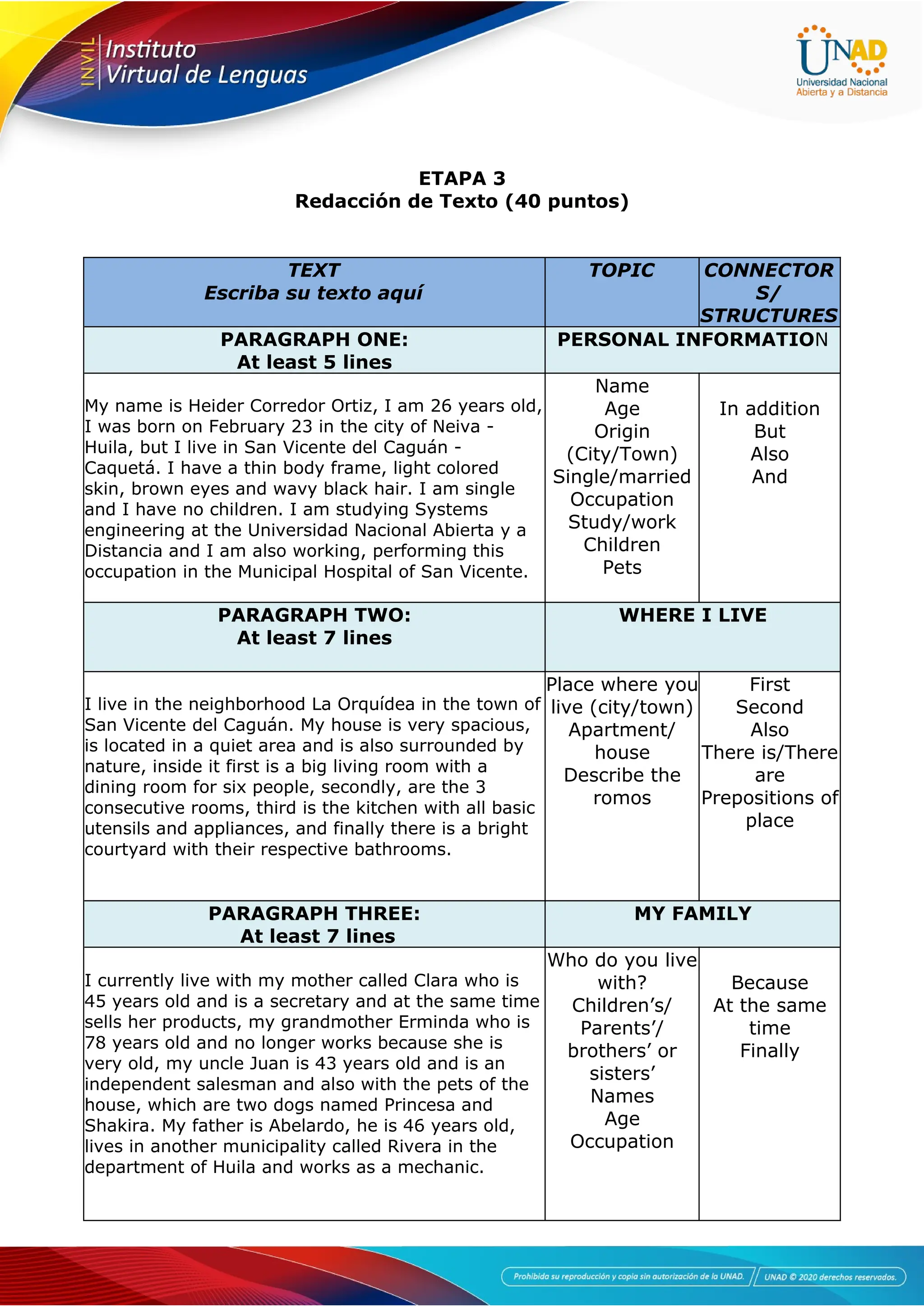 Anexo 1 - Plantilla de entrega Task 2 Heider Corredor.docx | Interior ...