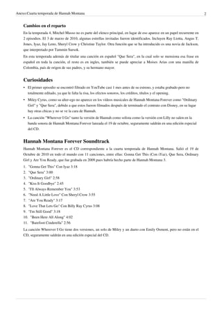 Anexo cuarta temporada de hannah montana | PDF