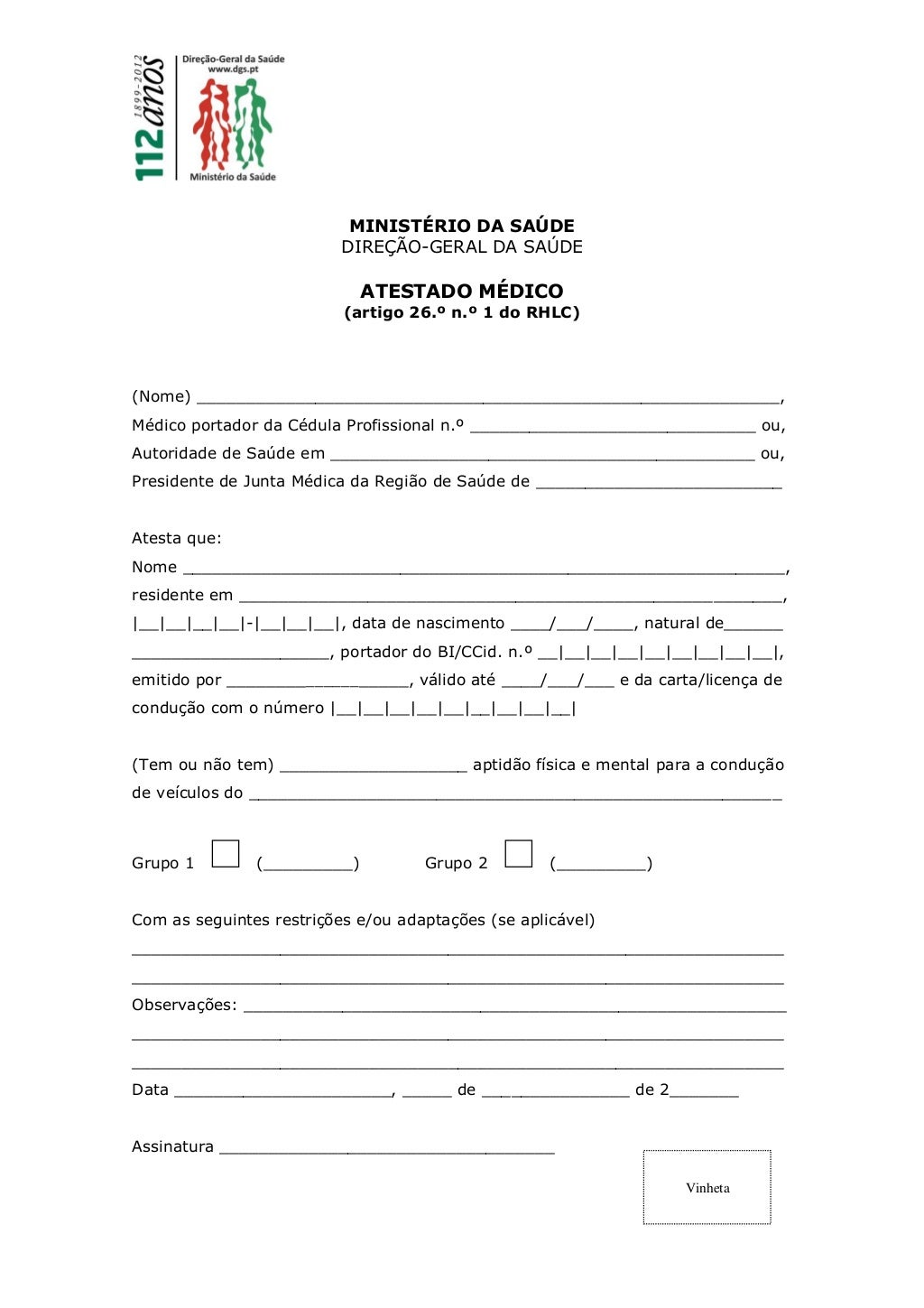 Anexo ii atestado médico