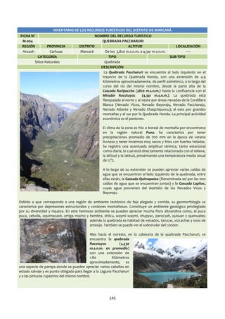 Inventario Turistico de Marcará - Anexo N° 01 Categorización | PDF