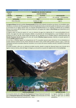 Inventario Turistico de Marcará - Anexo N° 01 Categorización | PDF