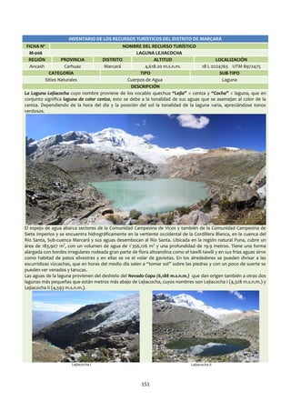 Inventario Turistico de Marcará - Anexo N° 01 Categorización | PDF