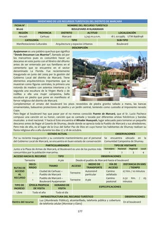 Inventario Turistico de Marcará - Anexo N° 01 Categorización | PDF