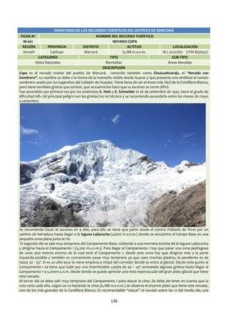 Inventario Turistico de Marcará - Anexo N° 01 Categorización | PDF
