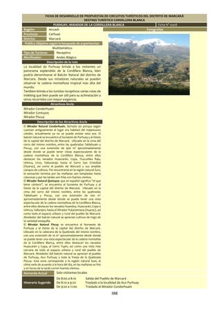 Inventario Turistico de Marcará Anexo n° 08 ficha de desarrollo de ...