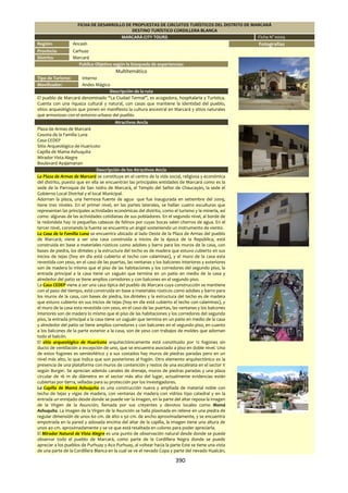 Inventario Turistico de Marcará Anexo n° 08 ficha de desarrollo de ...
