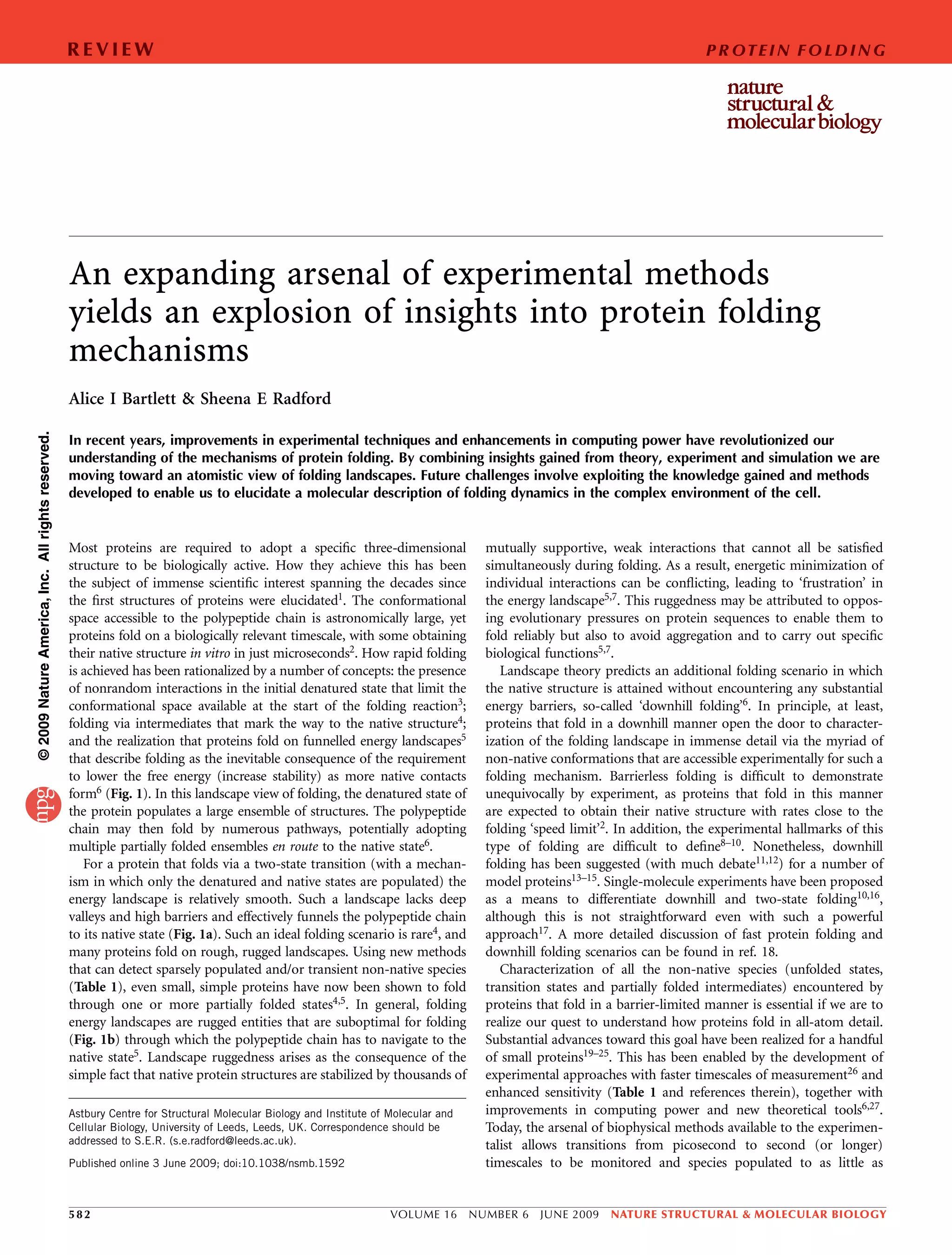 An expanding arsenal of experimental methods yields an explosion of ...