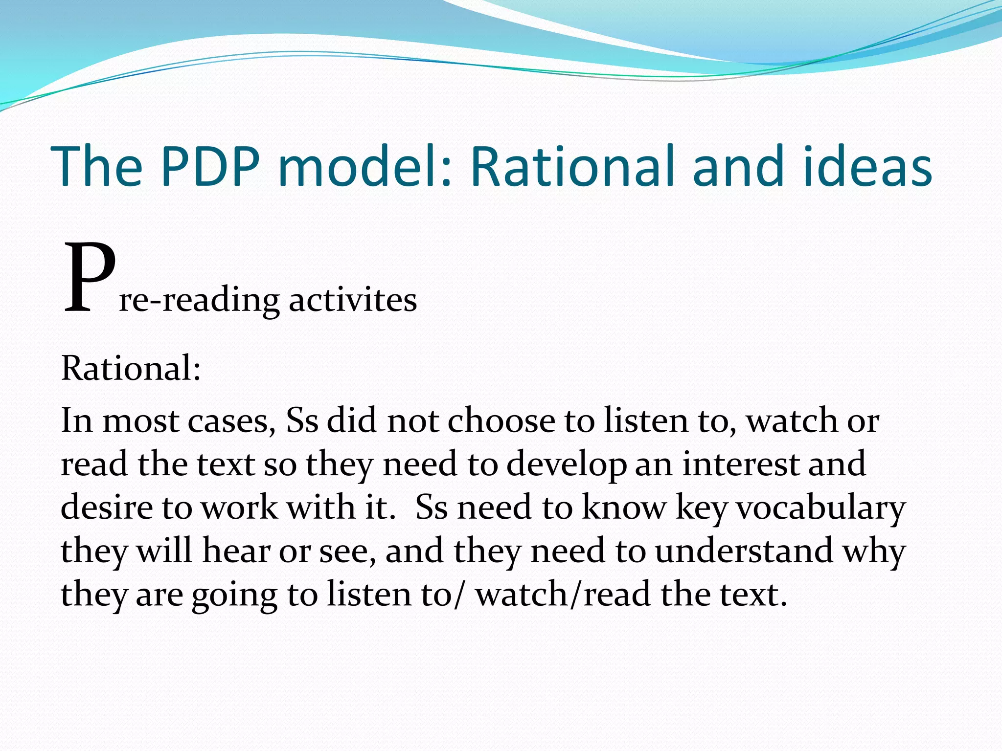 An experience with the pdp model to teaching reading | PPTX