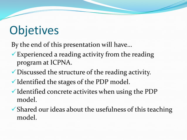 An experience with the pdp model to teaching reading | PPTX