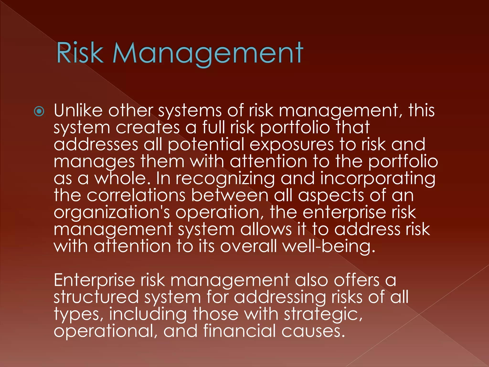 An Explanation of Enterprise Risk Management | PPT