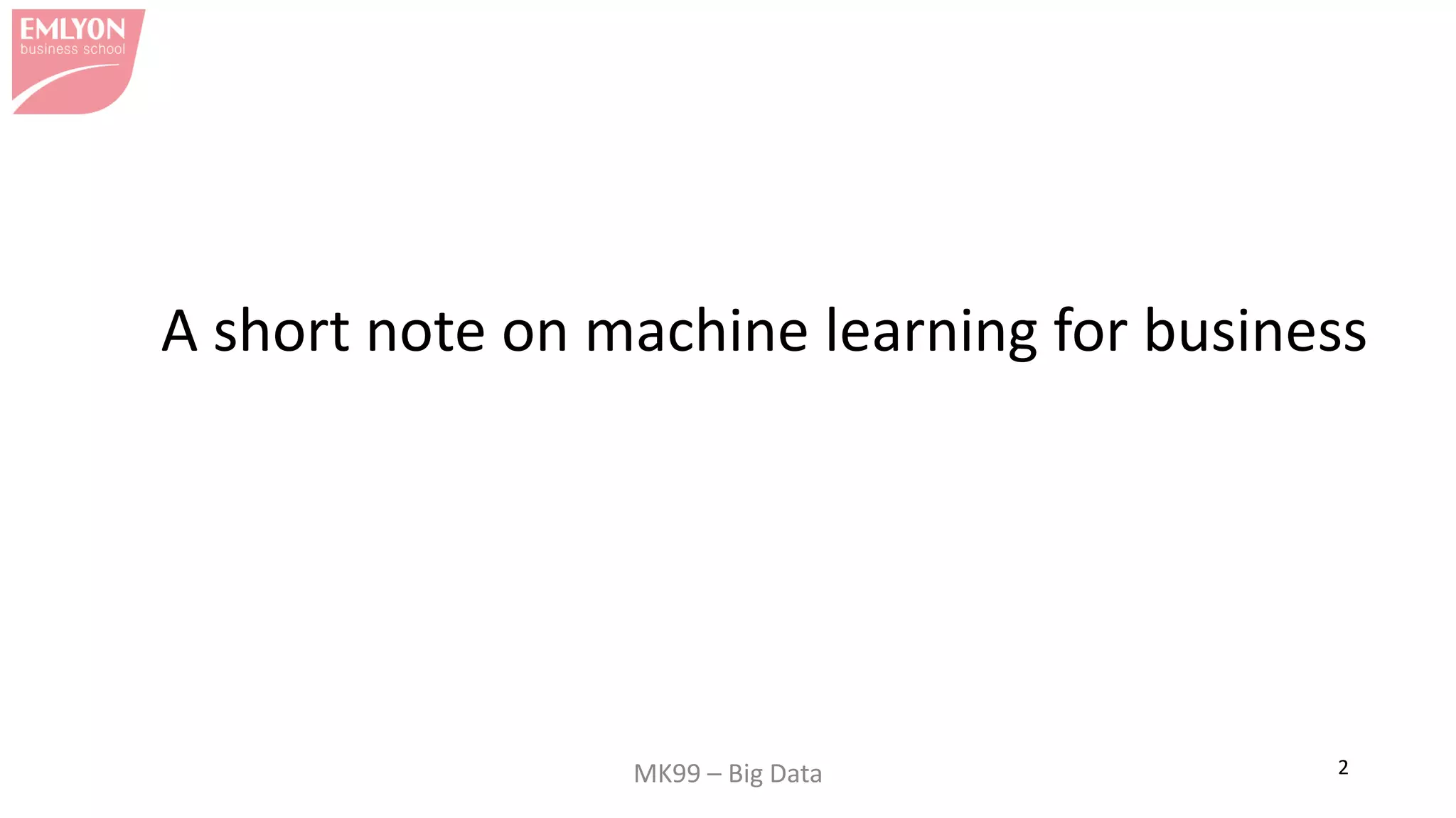 An explanation of machine learning for business | PDF