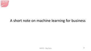 An explanation of machine learning for business | PDF