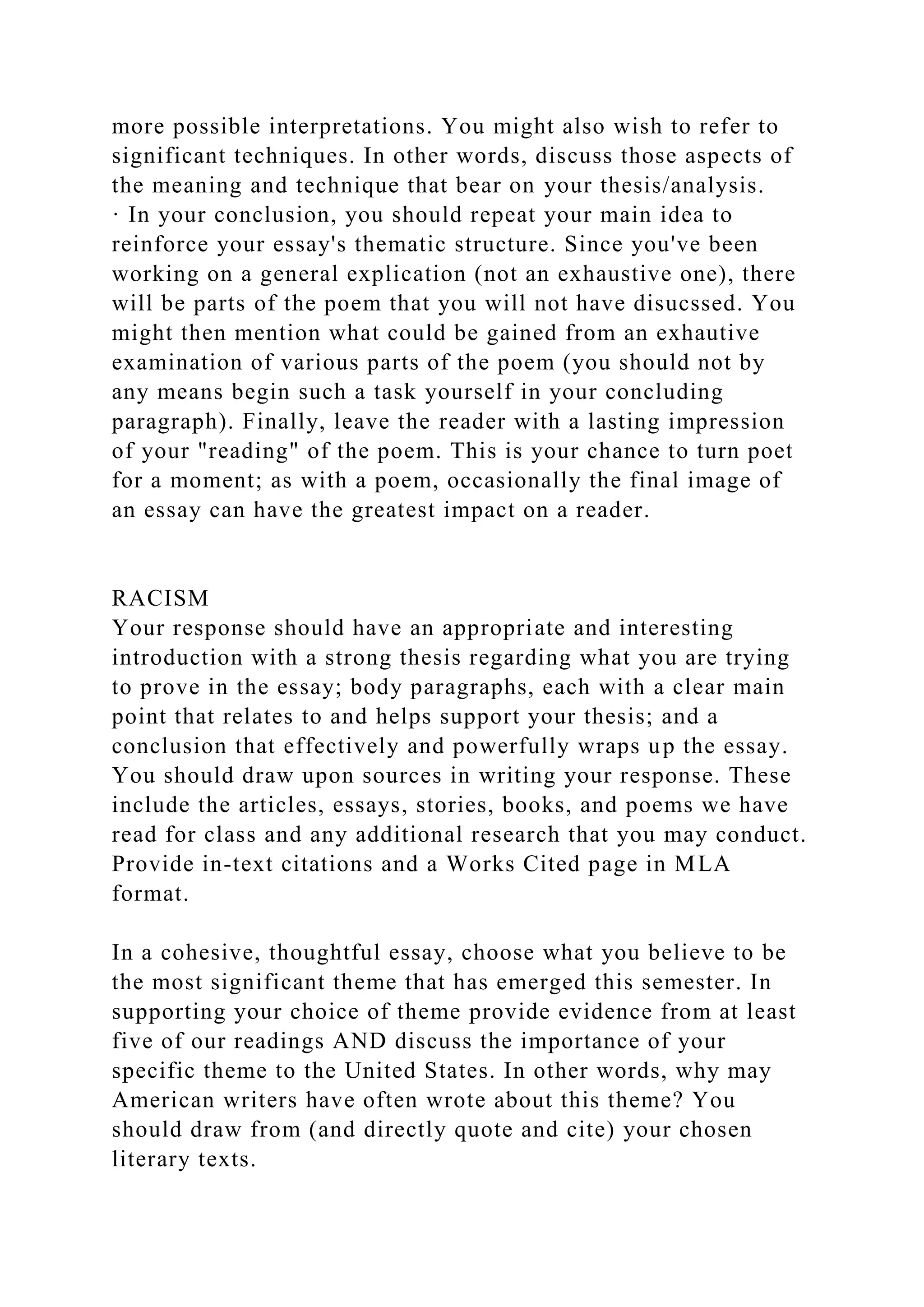 An Explication is a complete and detailed analysis of a work of li.docx ...