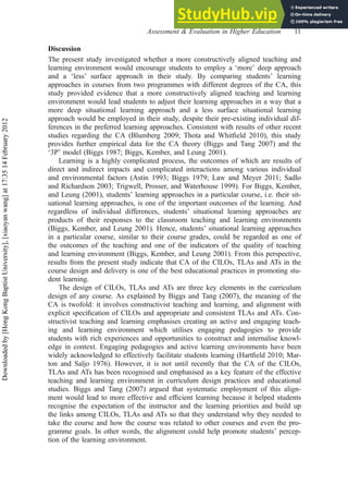 An Exploration Of Biggs Constructive Alignment In Course Design And Its ...