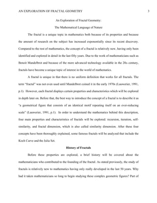 An Exploration of Fractal Geometry | PDF