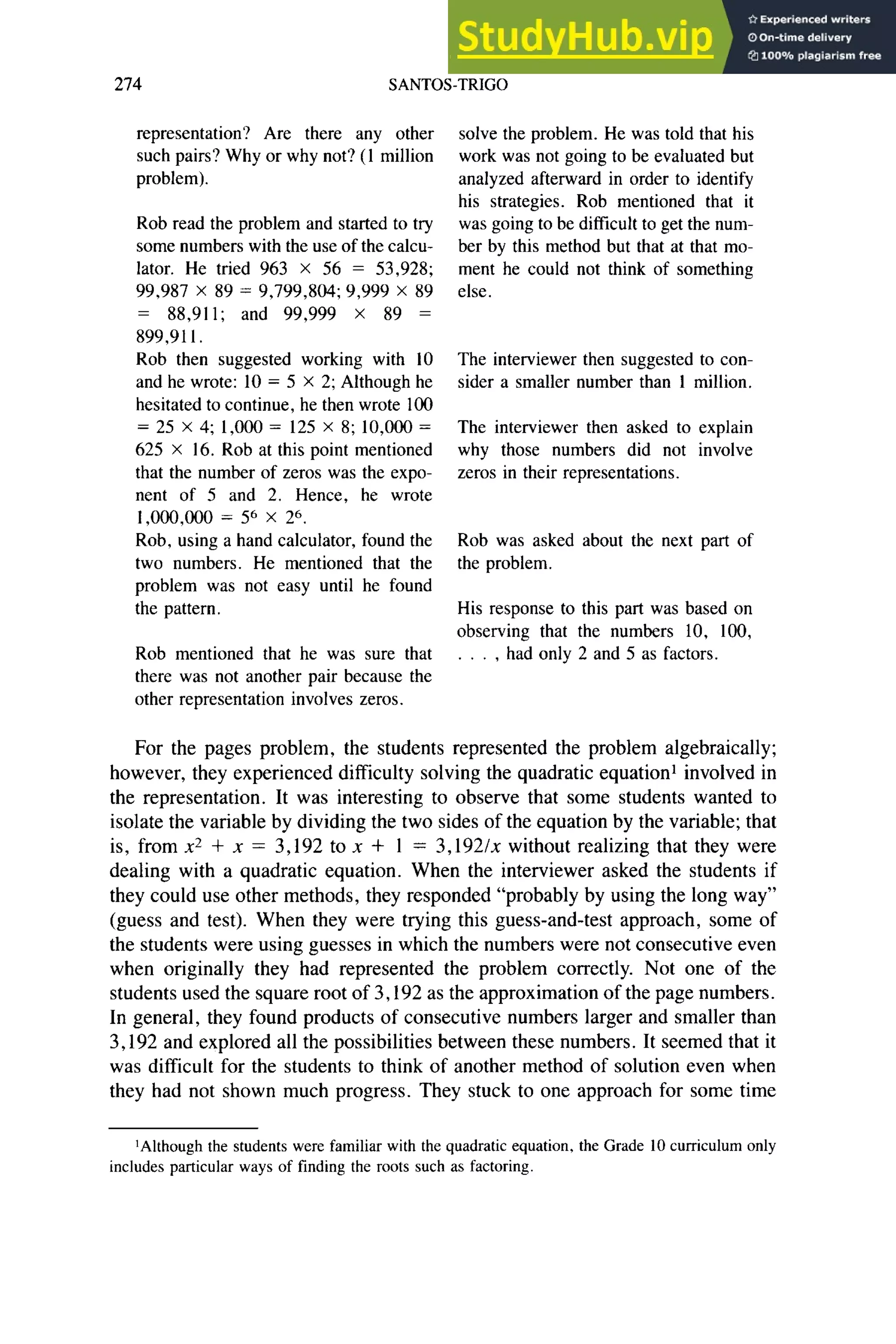 An Exploration Of Strategies Used By Students To Solve Problems With ...