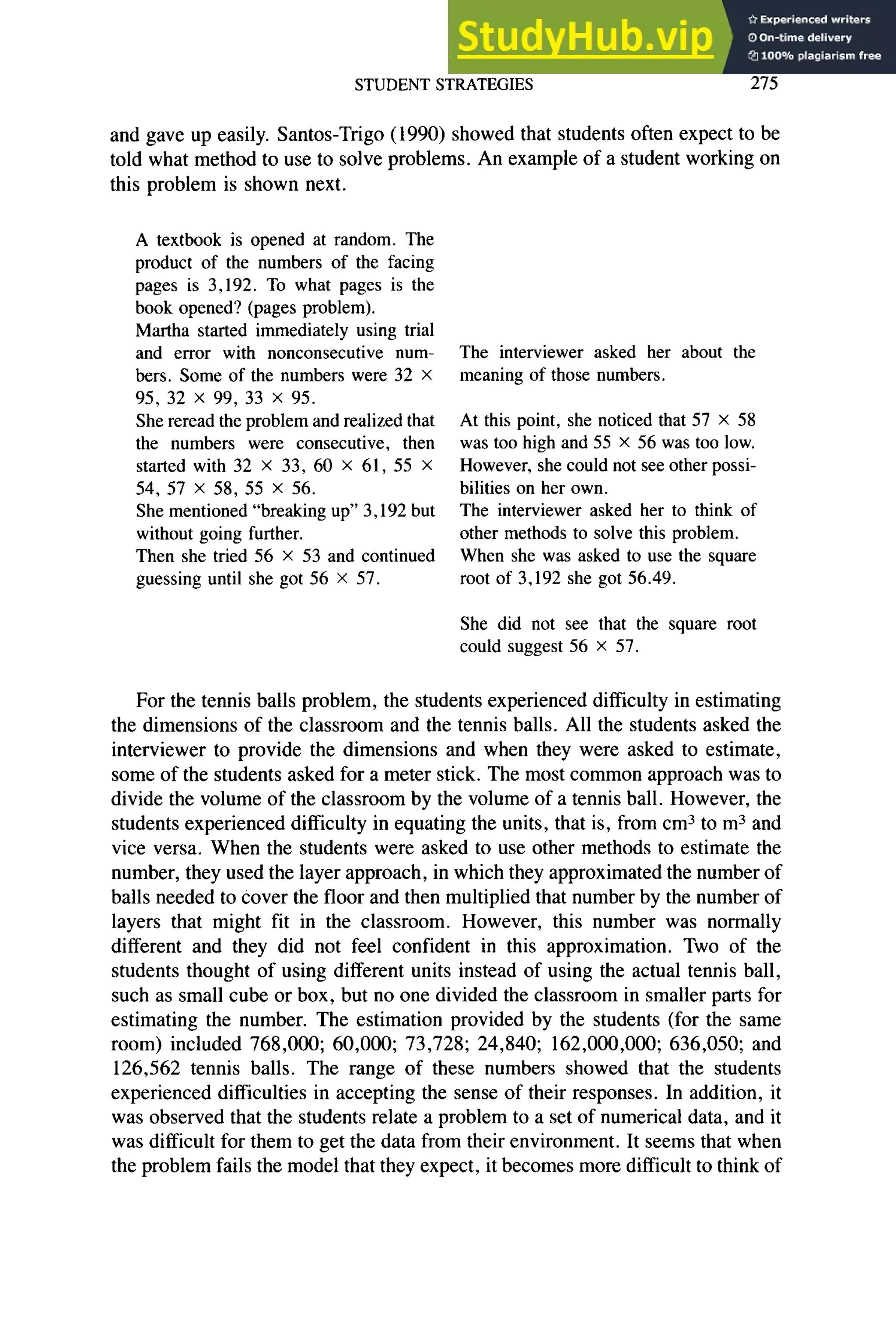 An Exploration Of Strategies Used By Students To Solve Problems With ...